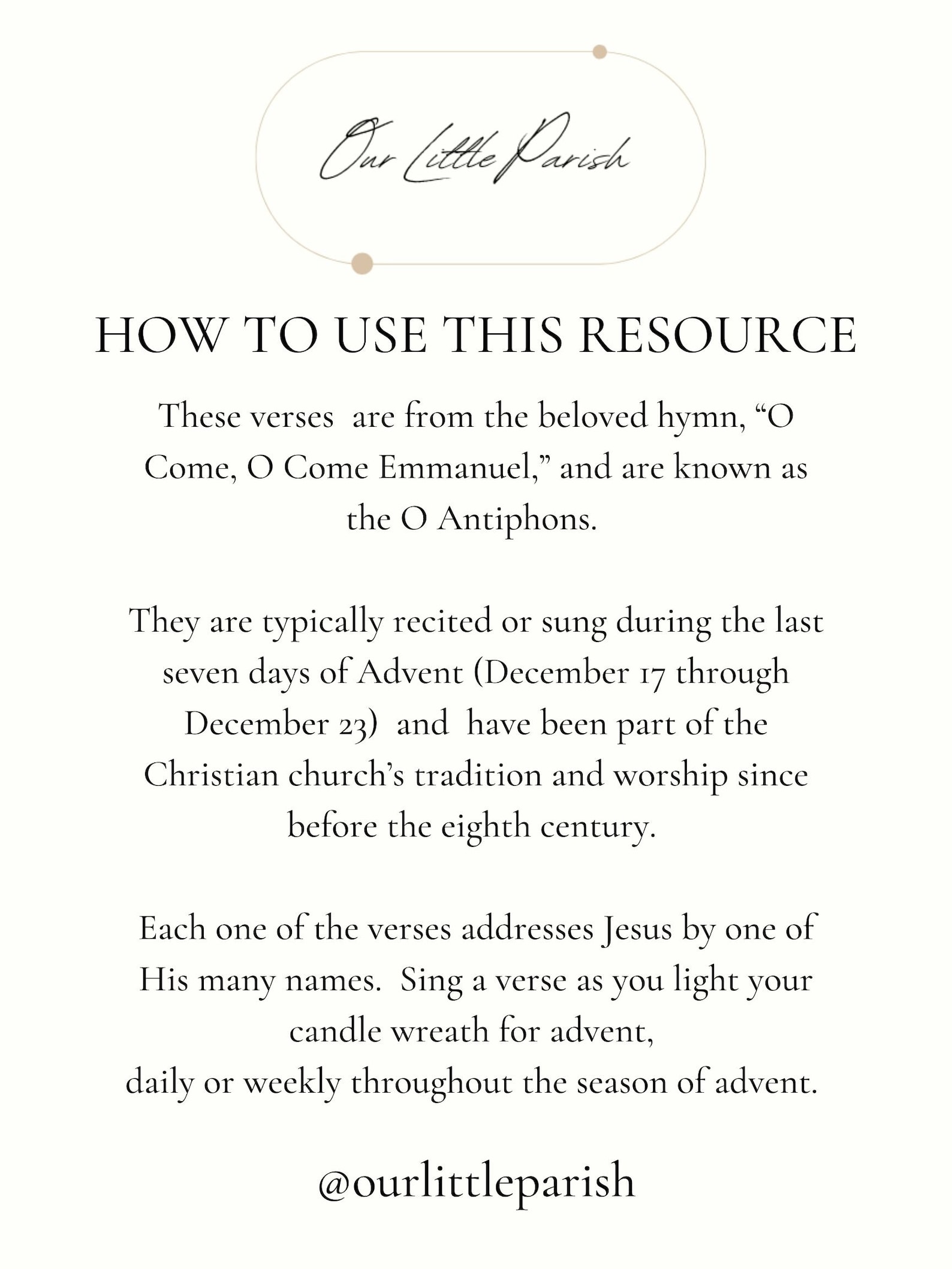 O Antiphons Advent Poster Instant Download Printable O Come O Come ...