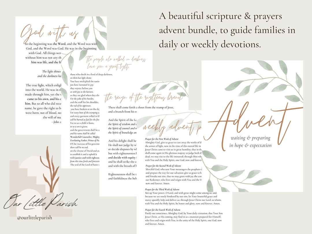 Advent Prayer and Scripture Printable Bundle - Etsy