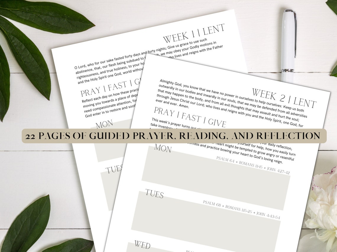 Lent Prayer Journal | Bible Devotional Lent | Ash Wednesday | Easter - Etsy