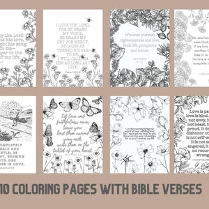 Bible Verse Coloring Pages | Botanical Floral | Love Themed | Valentine ...