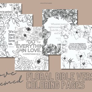 Bible Verse Coloring Pages | Botanical Floral | Love Themed | Valentine ...