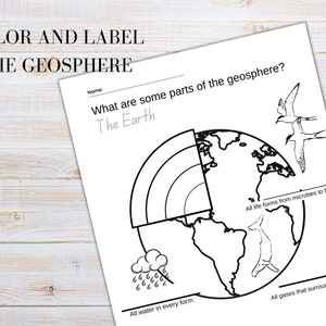 What Are Some Parts of the Geosphere? Coloring Sheet Worksheet | Cycle ...