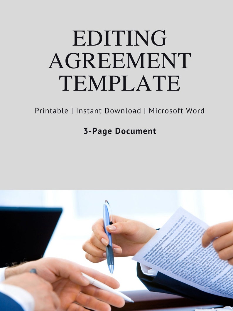 Editing Agreement Template - Etsy