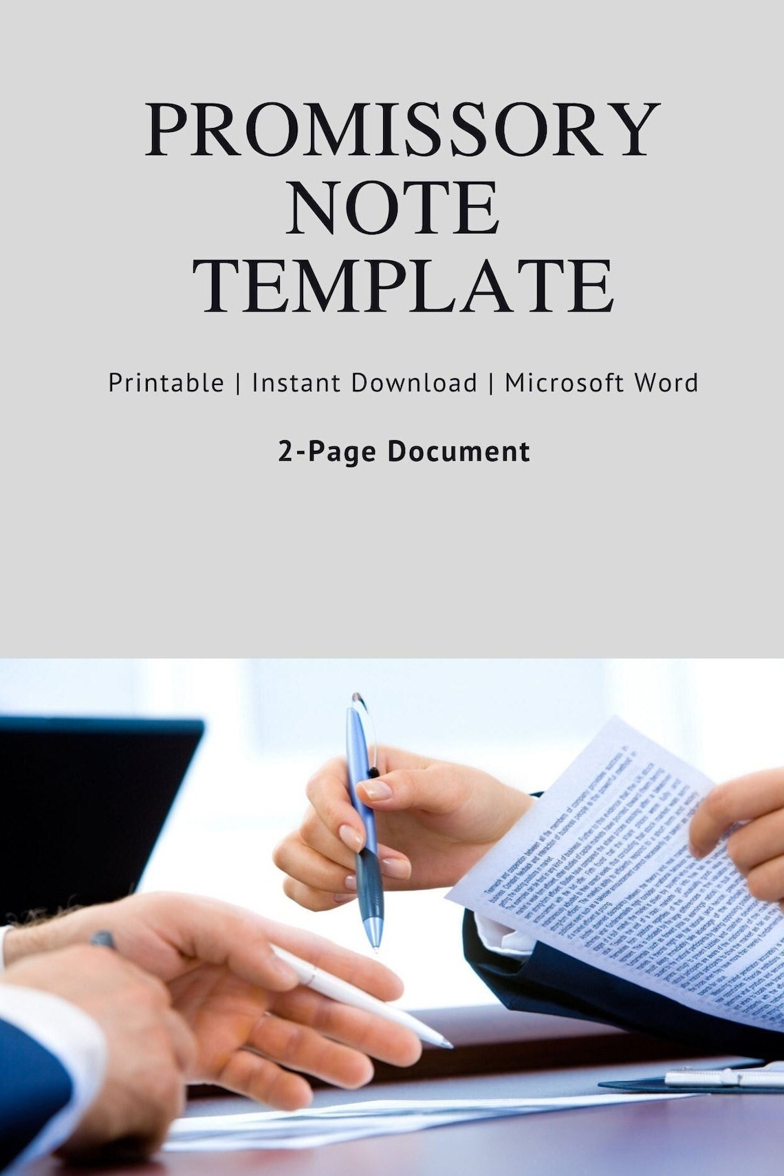 Promissory Note Template - Etsy