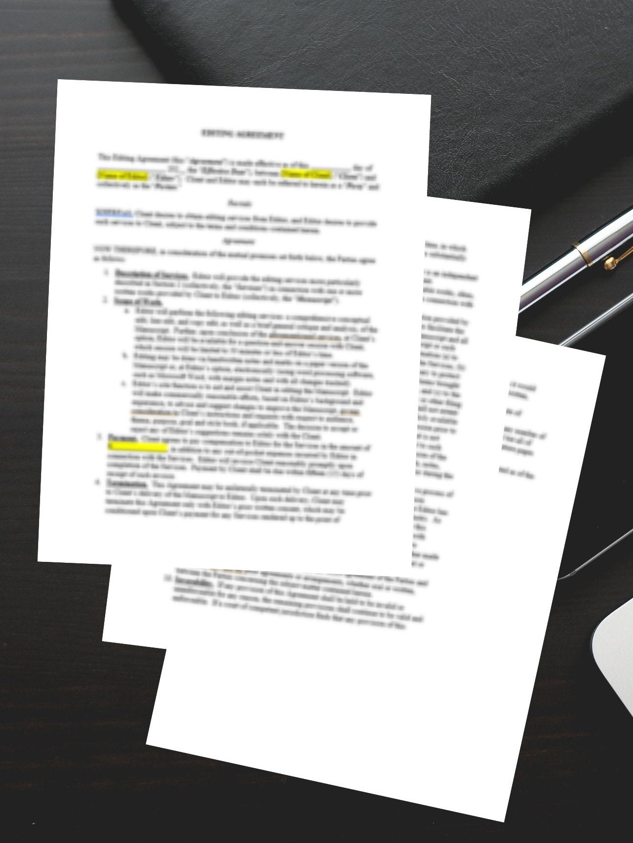 Editing Agreement Template - Etsy