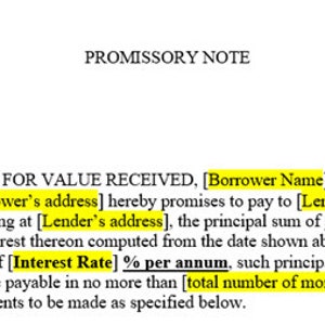 Promissory Note Template - Etsy