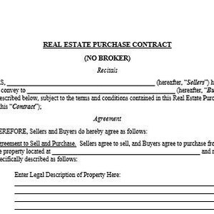 Real Estate Purchase Contract Template - Etsy