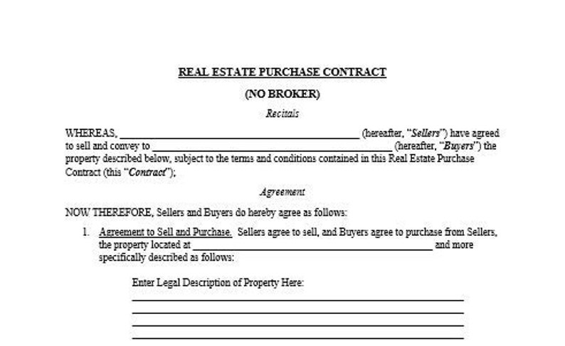 Real Estate Purchase Contract Template - Etsy