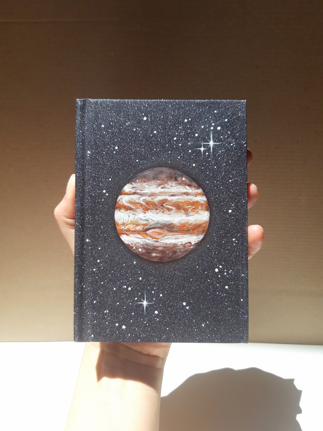 Jupiter Notebook, Glitter Notebook, Hand Painted Notebook, Astrology ...