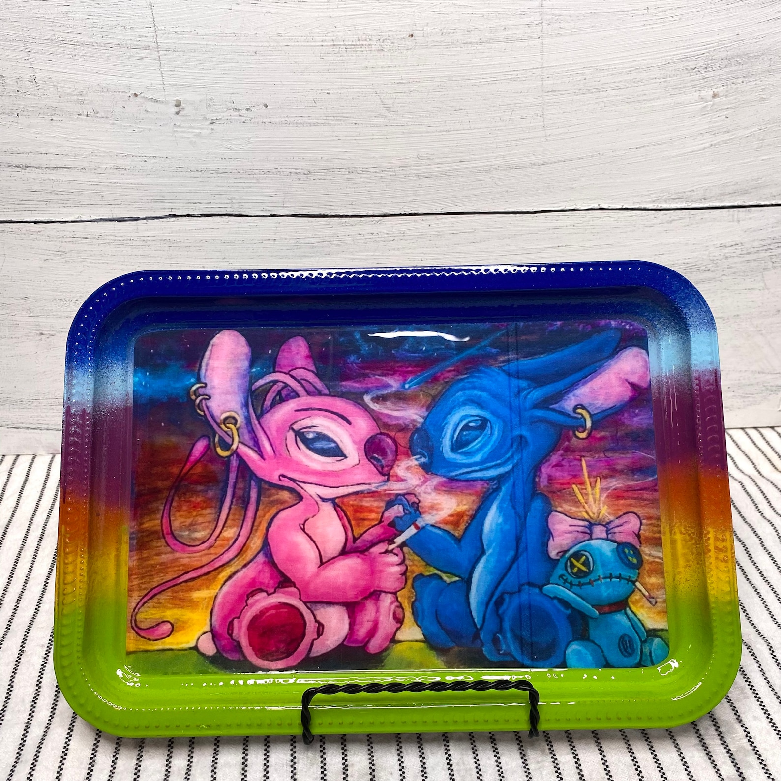 Stitch and Angle Inspired Custom Rolling Tray Lilo & Stitch | Etsy