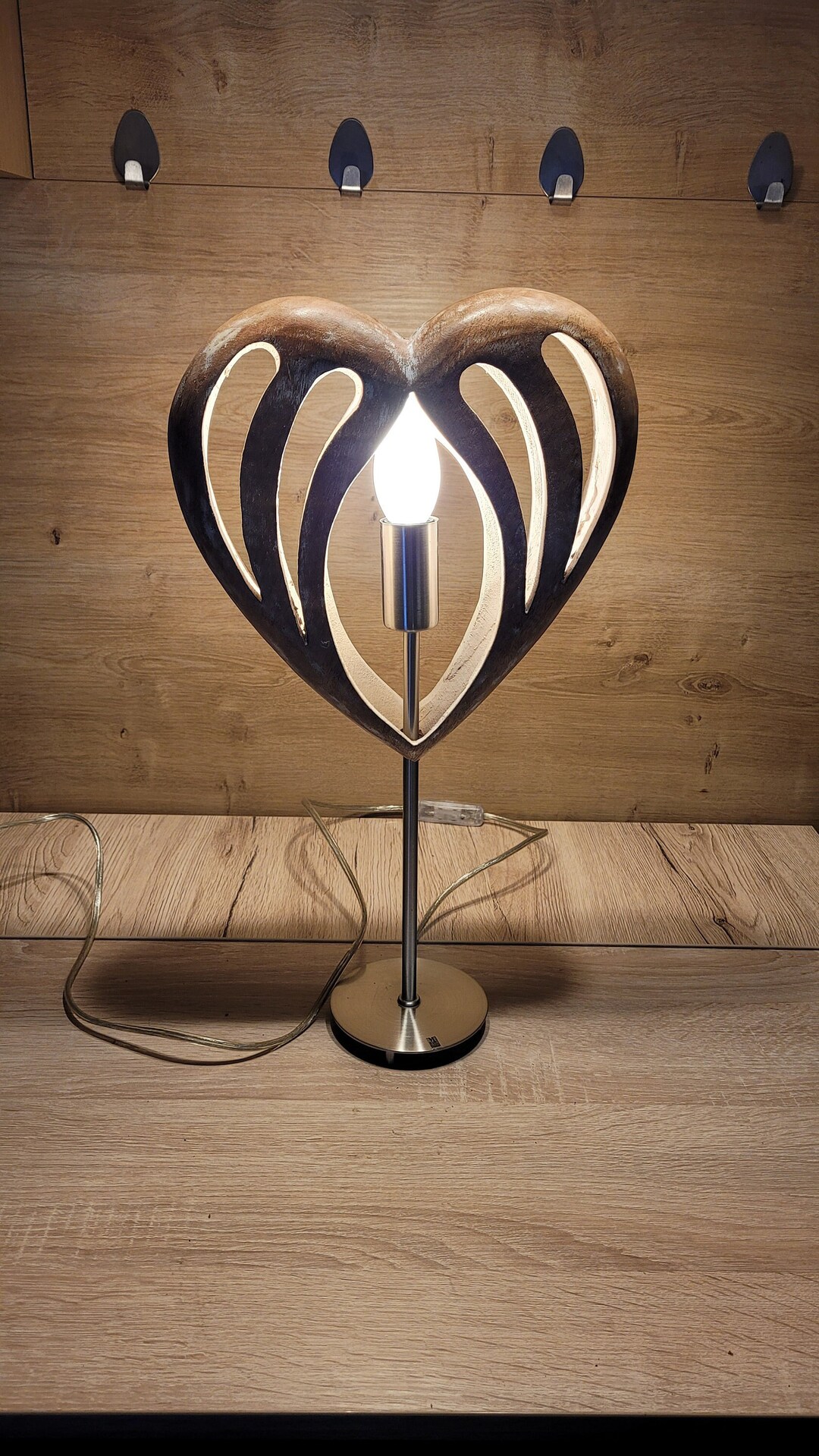 Heart Lamp Lighted Heart - Etsy
