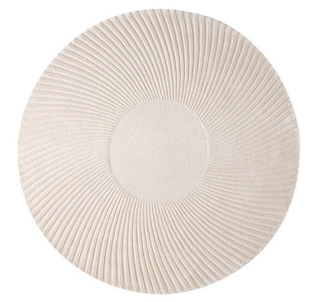 White Round Modern Hand Tufted Rug Cut Pile Rug Single Color - Etsy