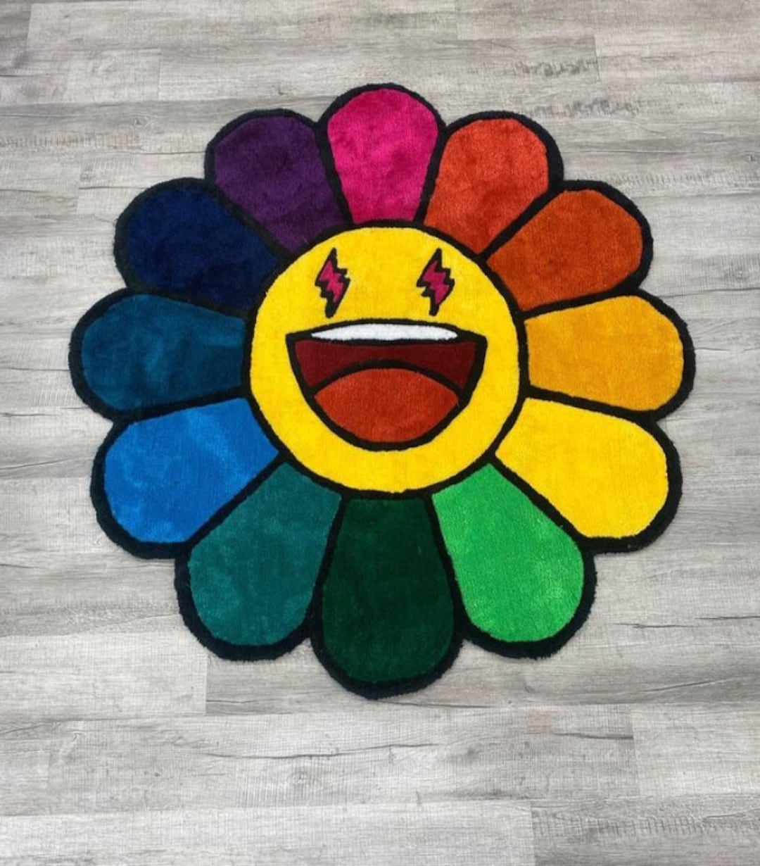 Buy Luxury Kids Round Handtufted Rug, All Cut Rug,wool Round Rug, Smile ...