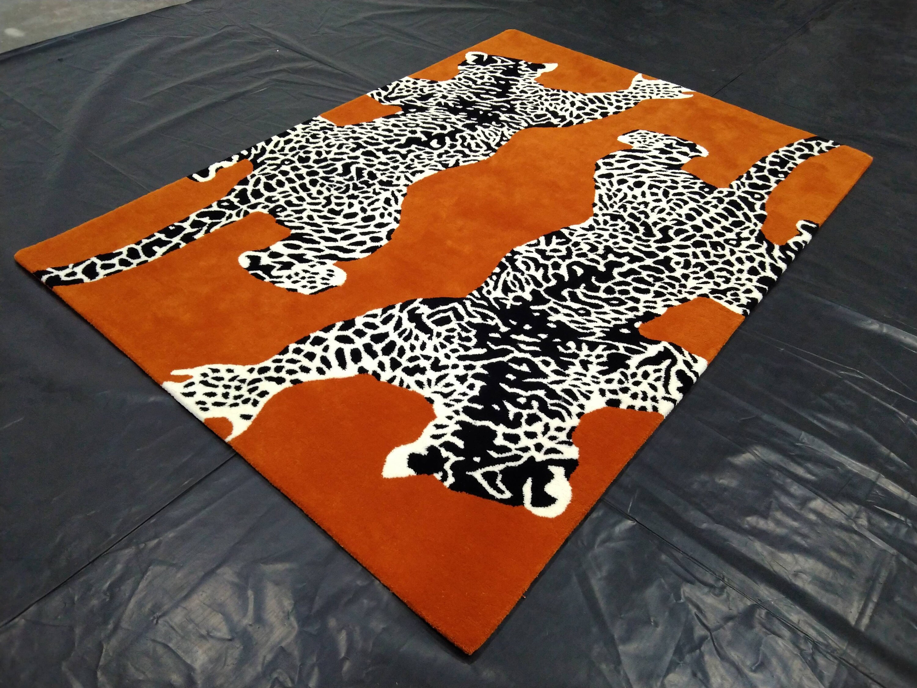 Luxury Leopard Rug,hand Tufted Rug.leopard Print Rug. Orange Rug,kids ...