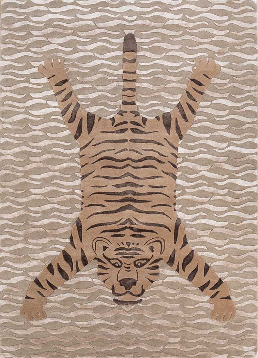 Luxury Tiger Skin Handtufted Rug, All Cut Rug, Woolviscose Tiger Rug ...