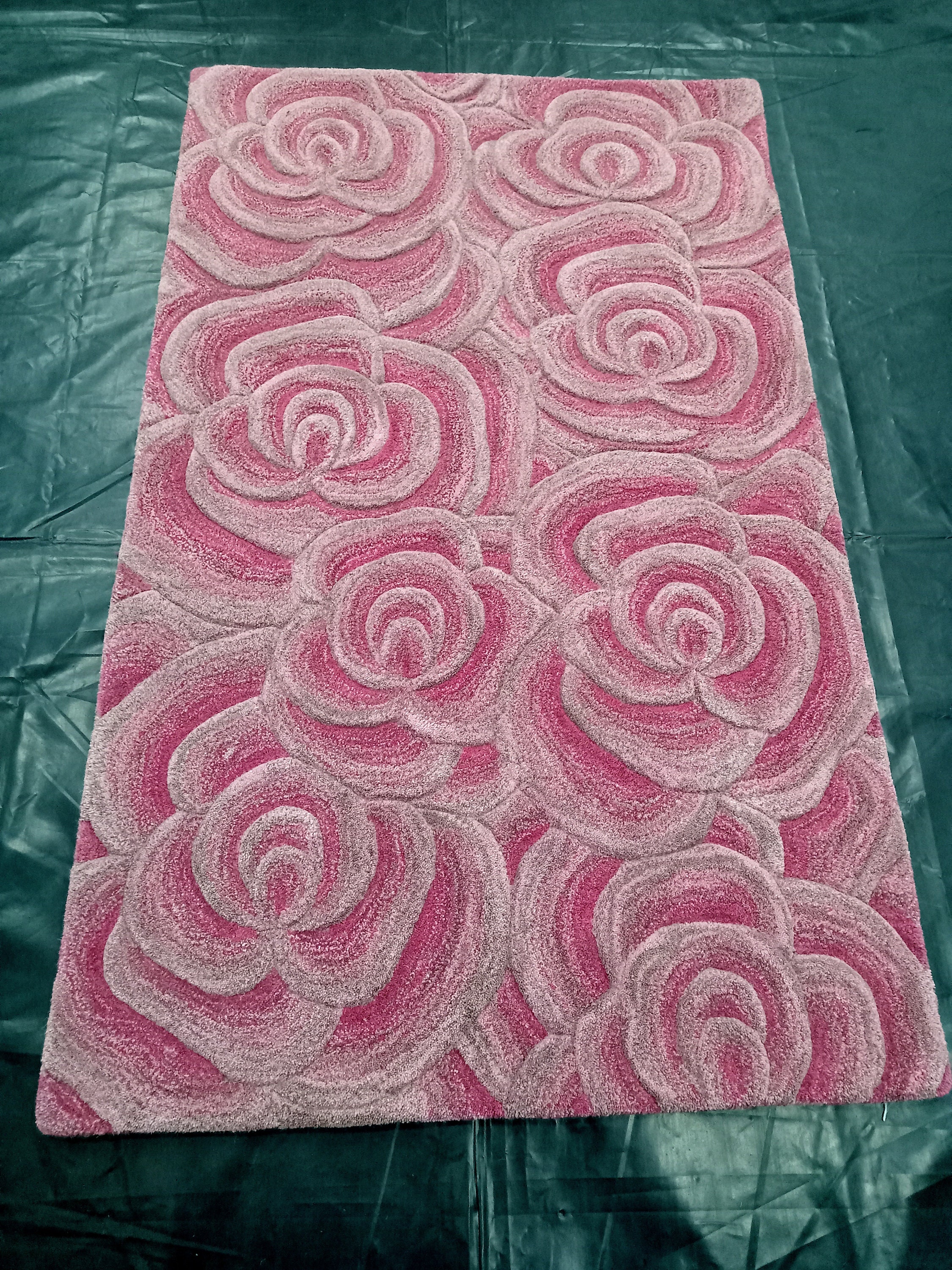 Hand Tufted Rug,ready to Dispatch Rugs,ready Stock Rug, Pink Rose Rug ...