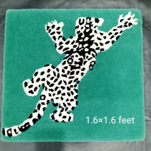 Luxury Leopard Rug,hand Tufted Rug.leopard Print Rug. Orange Rug,kids ...