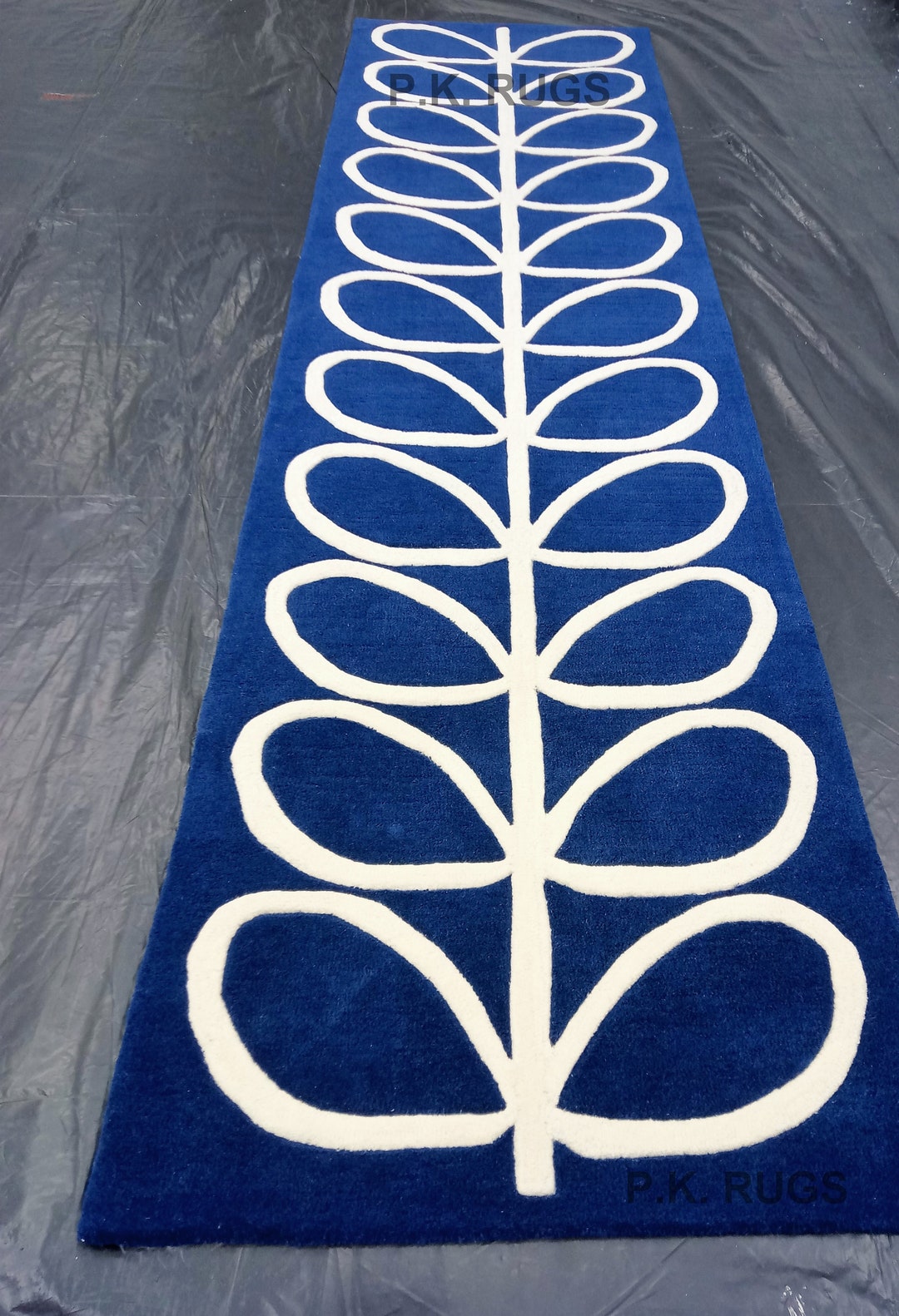 Blue Color Floral Hand Made Runner Rug,luxury Modern Runner Rug,hand ...