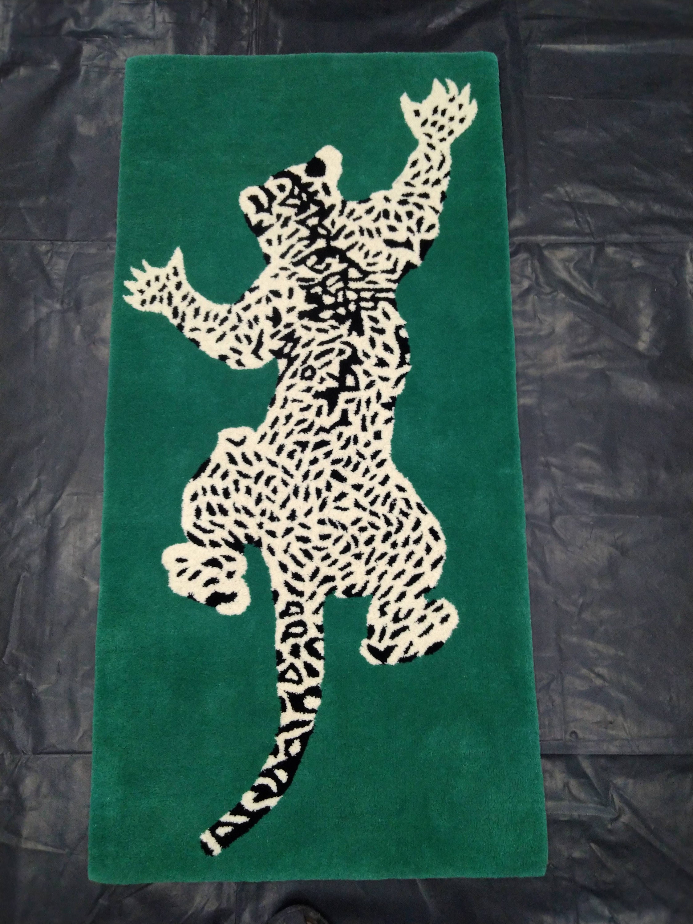 Luxury Leopard Rug,hand Tufted Rug.leopard Print Rug. Green Rug,kids ...