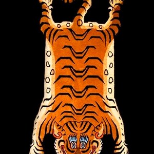 Luxury Tiger Shaped Handtufted Rug, All Cut Rug, Tibetan Tiger Rug ...