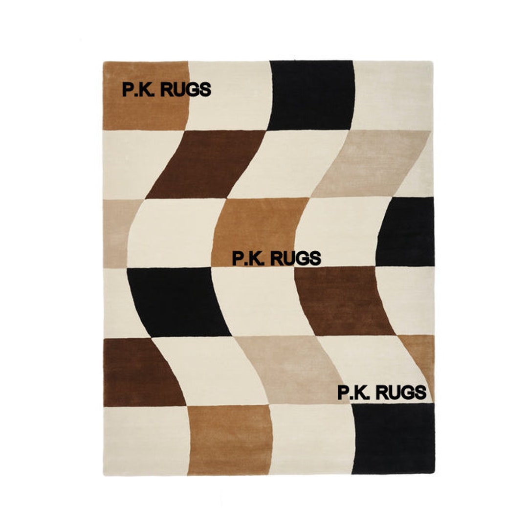 Multi Color Melting Hand Tufted Rug, Cut Pile Rug, Abstract Design ...