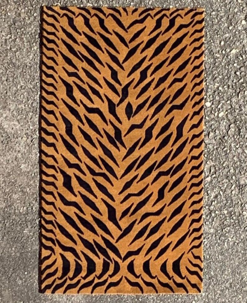 Luxury Tiger Skin Handtufted Rug All Cut Rug Wool Tibetan - Etsy