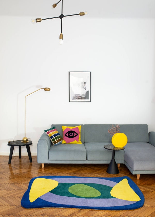 Luxury Irregular Hand Tufted Rug,unique Rug,wool Cut Pile Rug,abstract ...