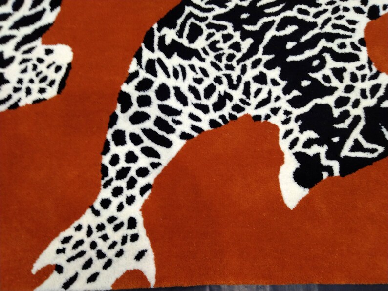 Luxury Leopard Rug,hand Tufted Rug.leopard Print Rug. Orange Rug,kids ...