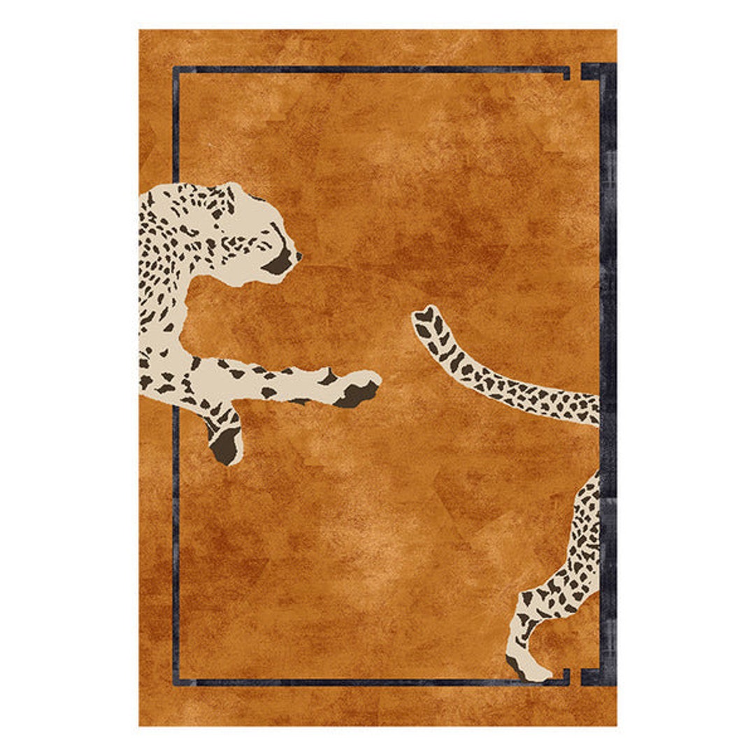 Luxury Leopard Rug,hand Tufted Rug.leopard Print Rug. Running Leopard ...