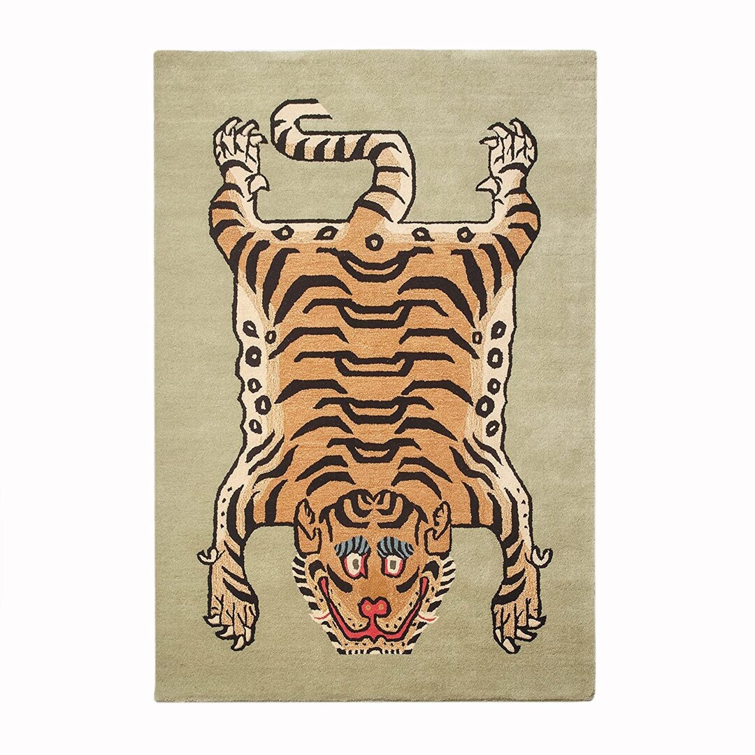 Luxury Tiger Skin Handtufted Rug, All Cut Rug, Tibetan Tiger Rug ...