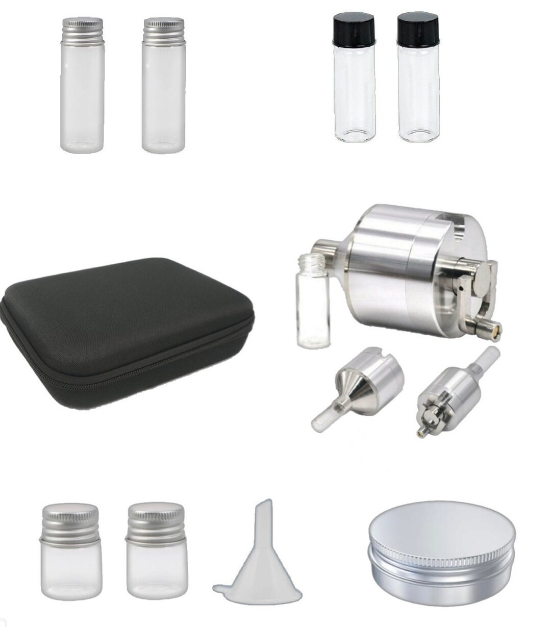 Glass Vial Spice/herb/tobaccokit Metal Very Fine Grinder Funnel ...