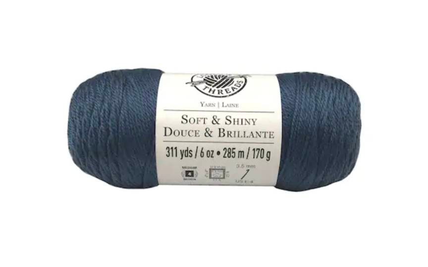 Soft and Shiny Yarn, Color Vintage Indigo, Blue, 311 Yards, Loops and ...