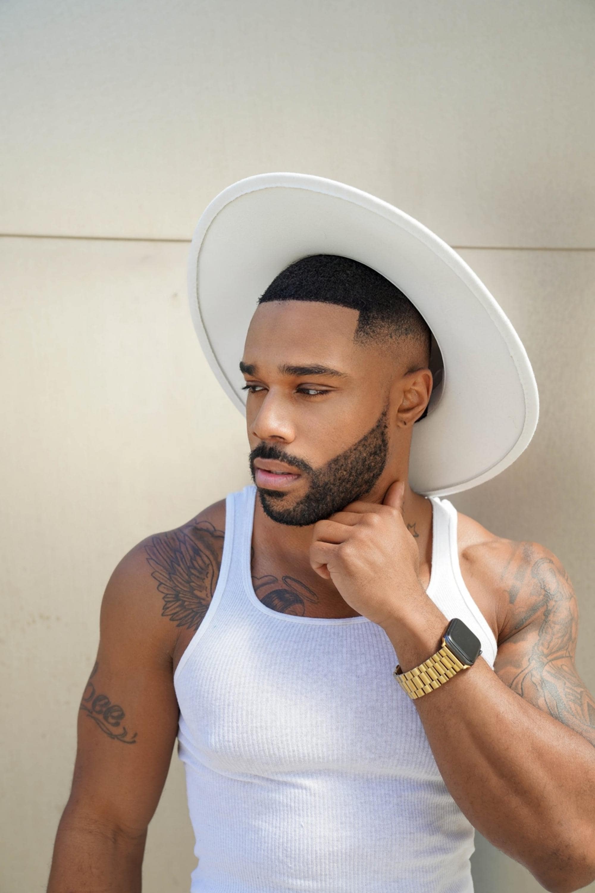 Mens Pure White Fedora Hat, Big Wide Brim Fedora Hats for Women Men ...
