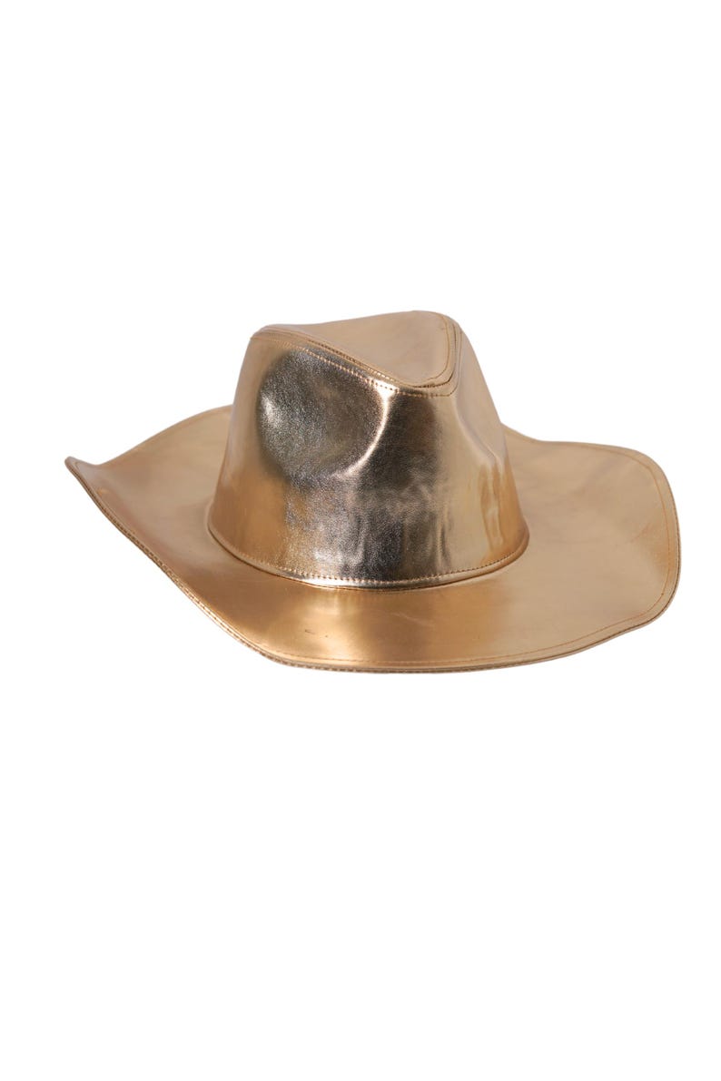 Metallic Gold Cowboy Hat, Trendy Fedora Hats for Men & Women Wide Brim ...