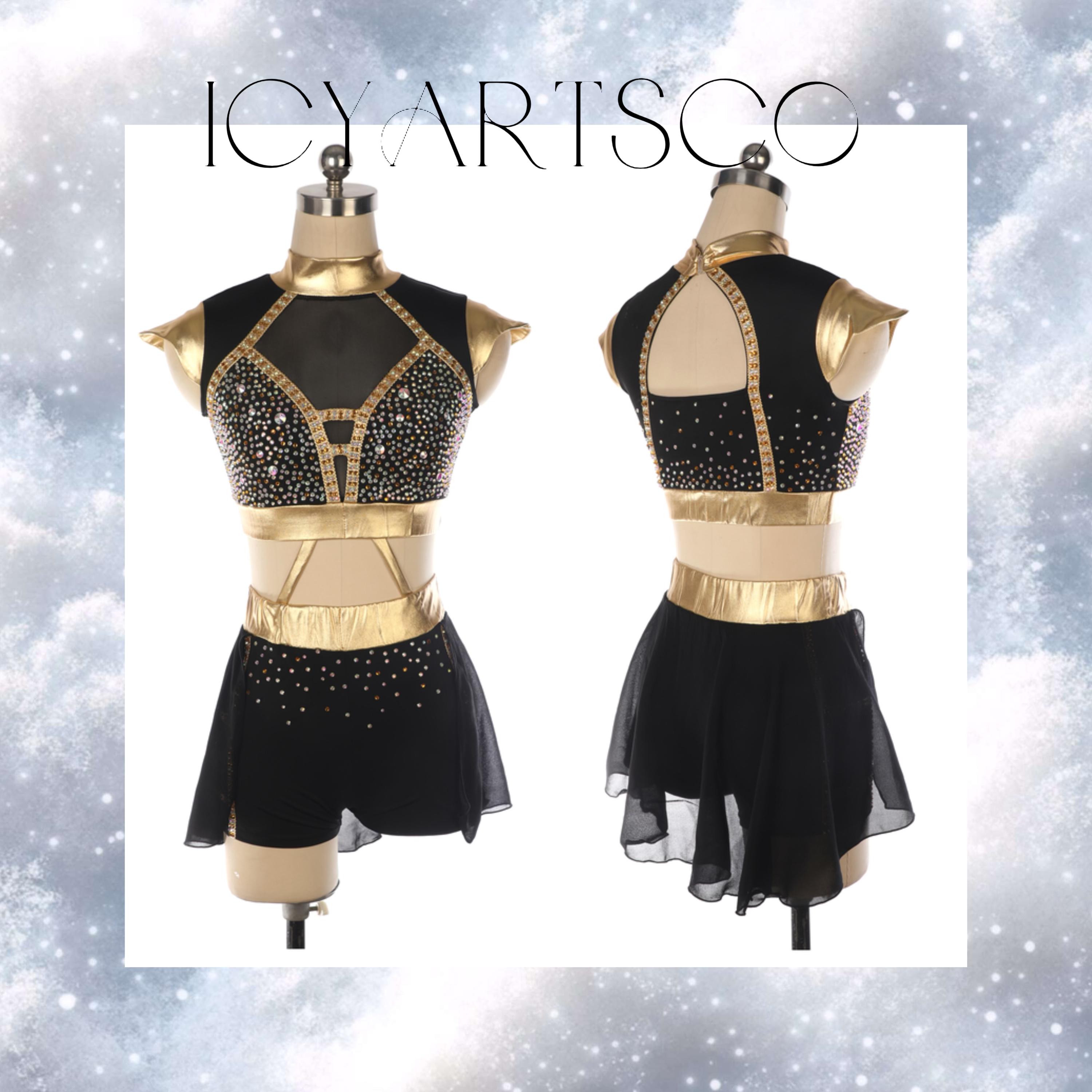 Ice Skating Dress “gold Star ” - Etsy
