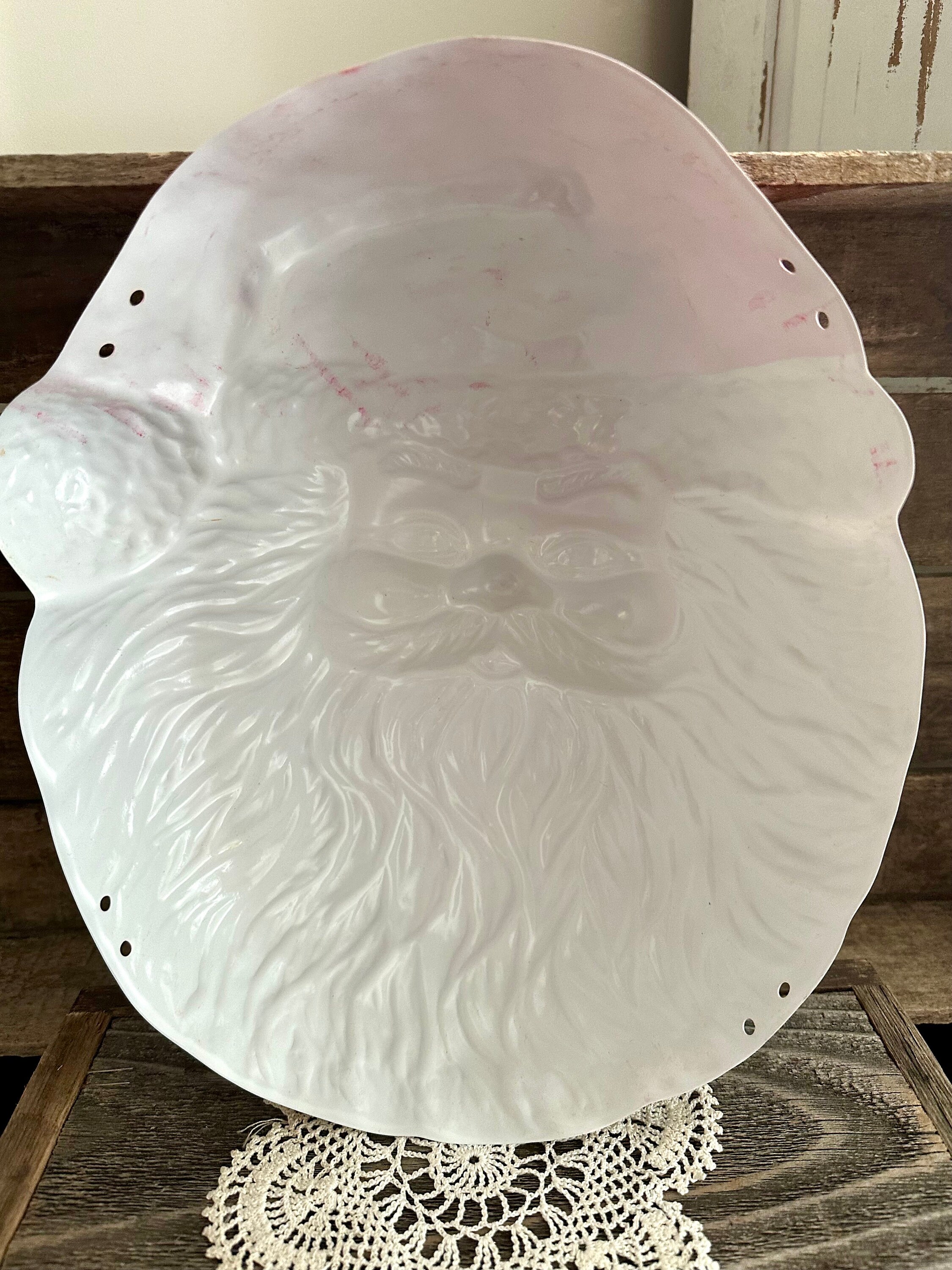 Vintage Santa Face Lamp Post Cover, Vintage Christmas Collectible ...