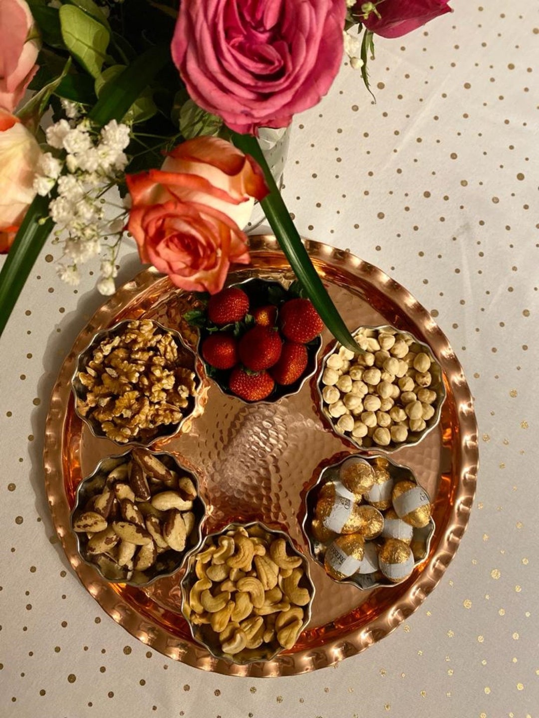 Jam Container Copper ,snack Container With Tray, Copper Cookie Bowl ...