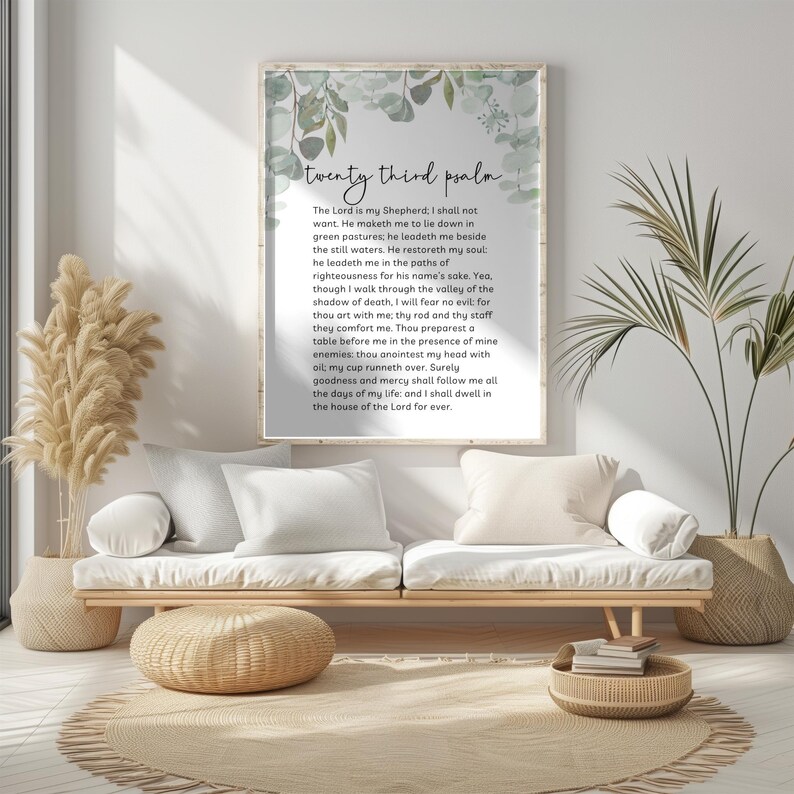 Psalm 23 Bible Printable KJV Bible Verse Scripture Modern Minimalist ...