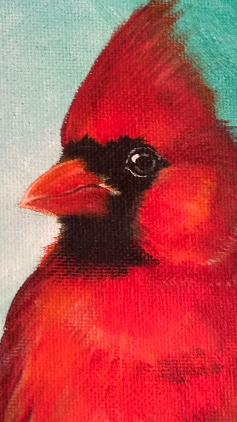 Original Hand-painted Acrylic Painting "red Cardinal", Bird Painting ...