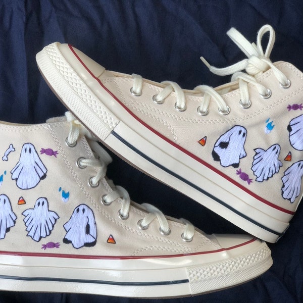 Embroidered Shoes Ghost - Etsy