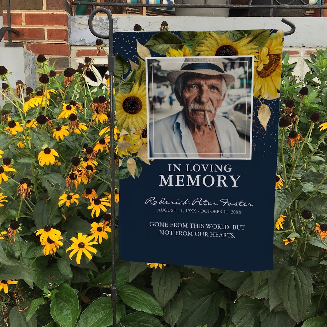 In Loving Memory Flag, Custom Photo Memorial Flag, Funeral Garden Flag ...