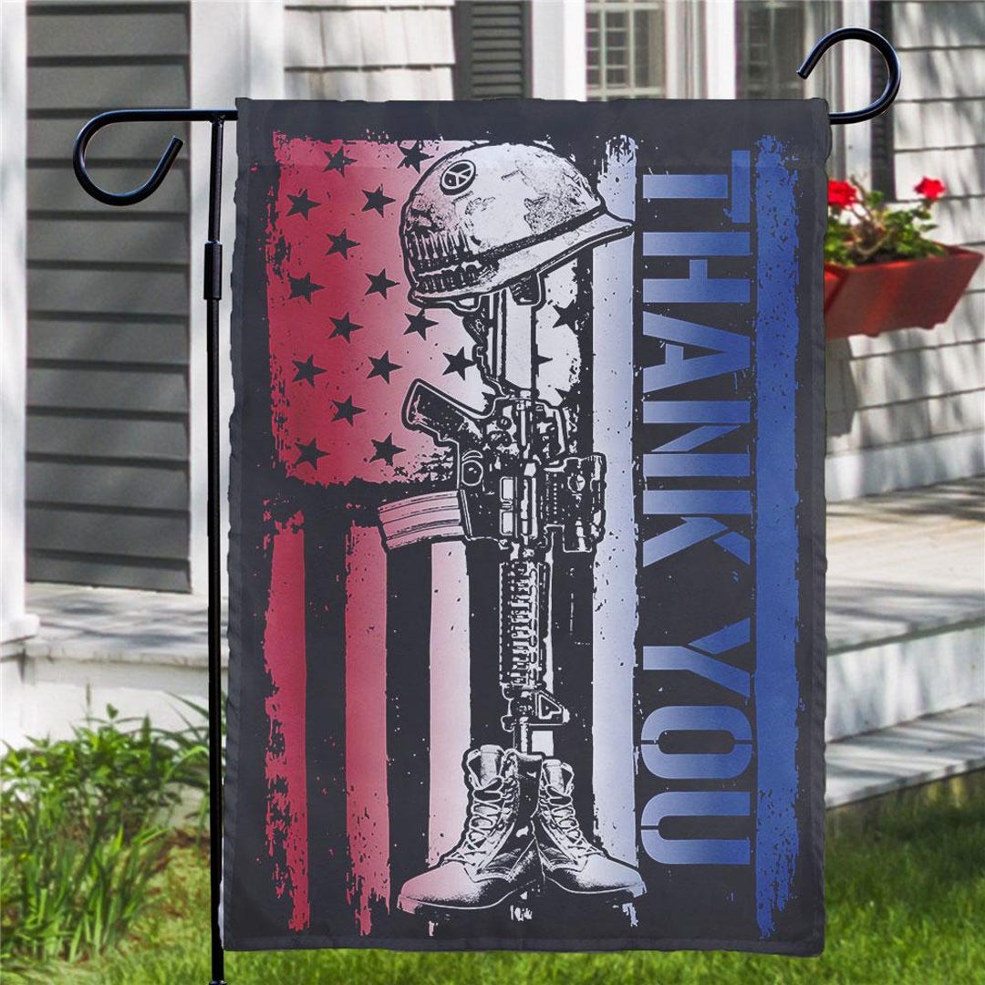 Thank You Veteran's Day Flag, American Flag, Military Appreciation Flag ...