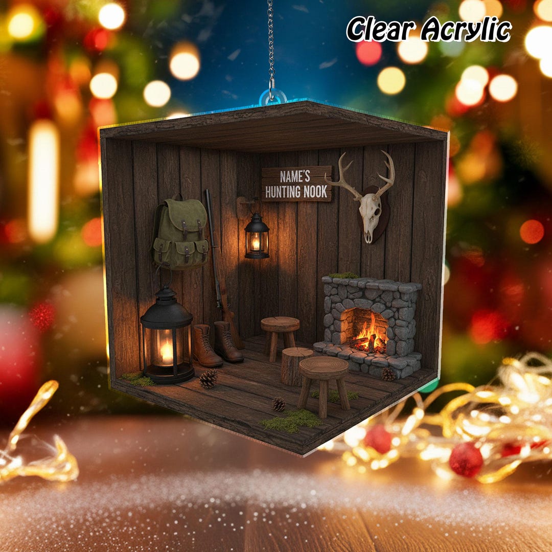 Personalized Hunter's Nook Christmas Ornament, Custom Hunter Gift, Deer ...