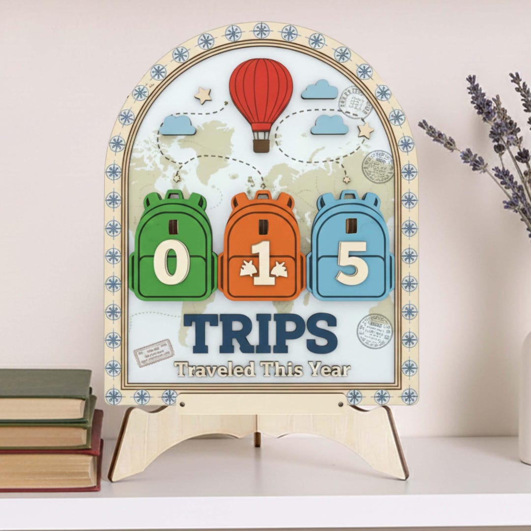 Personalized Vacation Tracker Sign, Places Explored This Year Counter ...