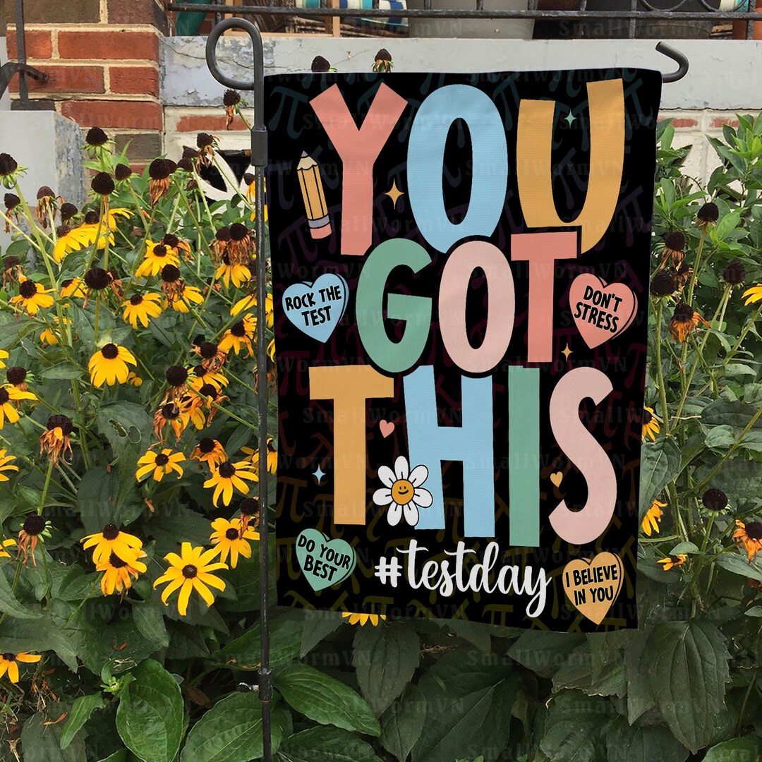 Rock the Test Motivational Testing Day Flag, Teacher You Got This Flag ...