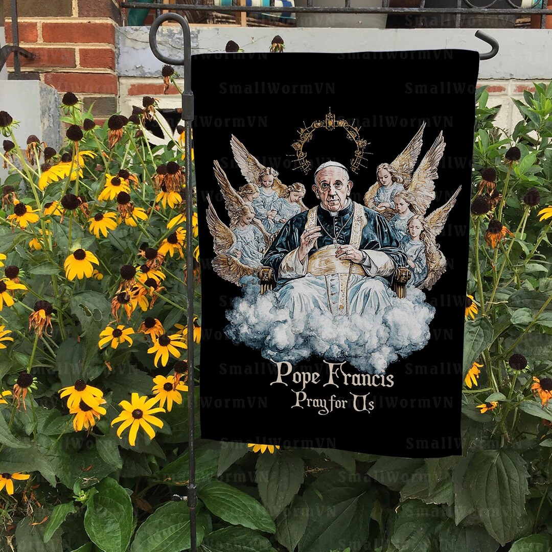 Pope Francis Pray for Us Angels Catholic Flag, Prayer Pope Francis Flag ...