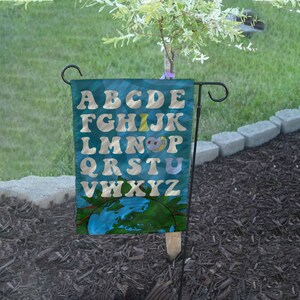 Alphabet Flag, Earth Day is Every Day Garden Flag, Abcs Save Planet ...