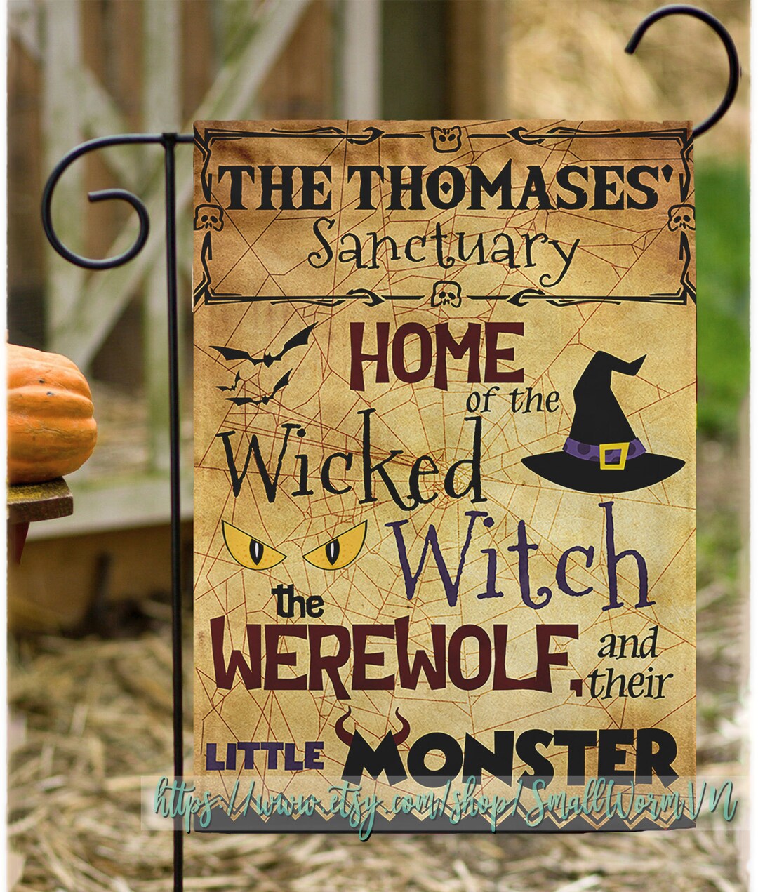 Halloween Witch Flag, Sanctuary Home of the Wiched Witch the Werewolf ...