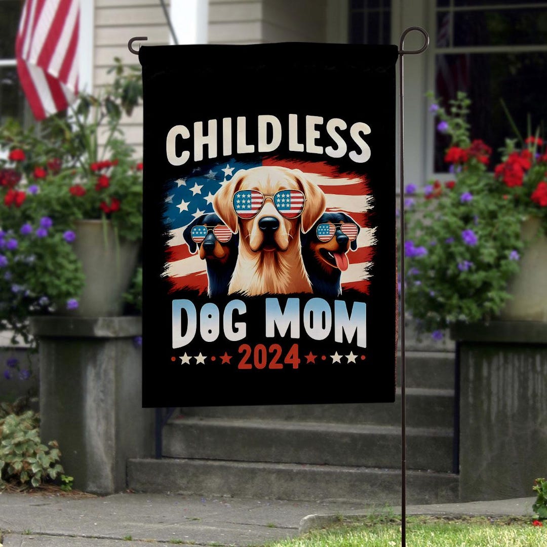 Childless Dog Mom 2024 Flag,kamala Harris Dog Lovers Dog Mom Flag ...
