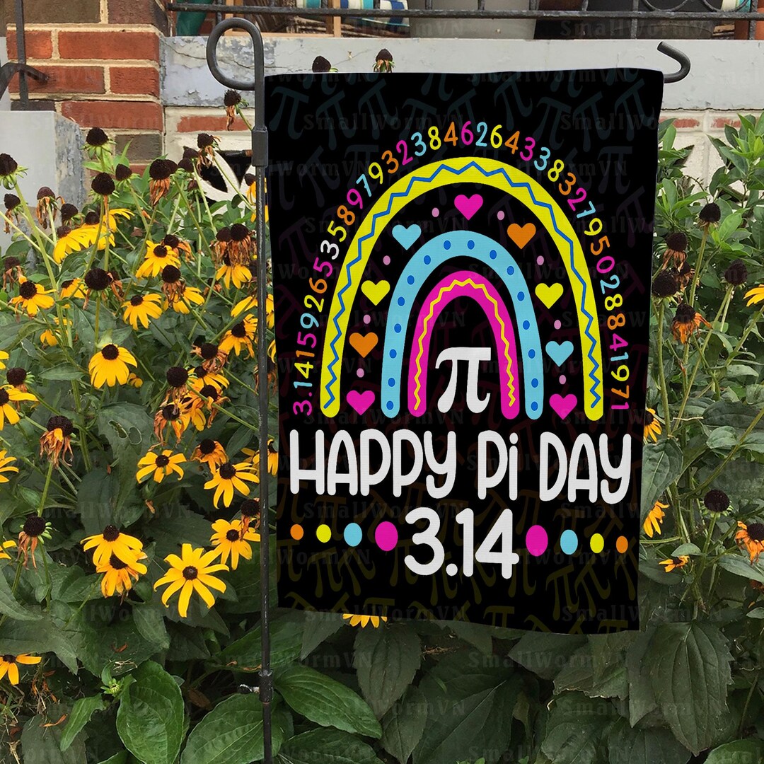 Happy Pi Day Rainbow 3.14 Pi Number Math Flag, Back to School ...